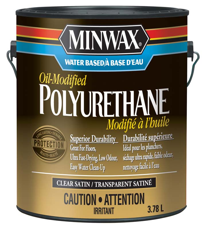 Minwax® Water Based Oil-Modified Polyurethane, Satin, Clear, 3.78 L ...