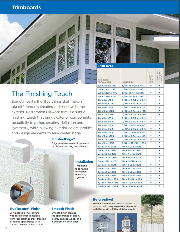 CERTAINTEED 3/4" x 7-1/4" x 18' Reversible trim, Smooth – TurkstraLumberLtd