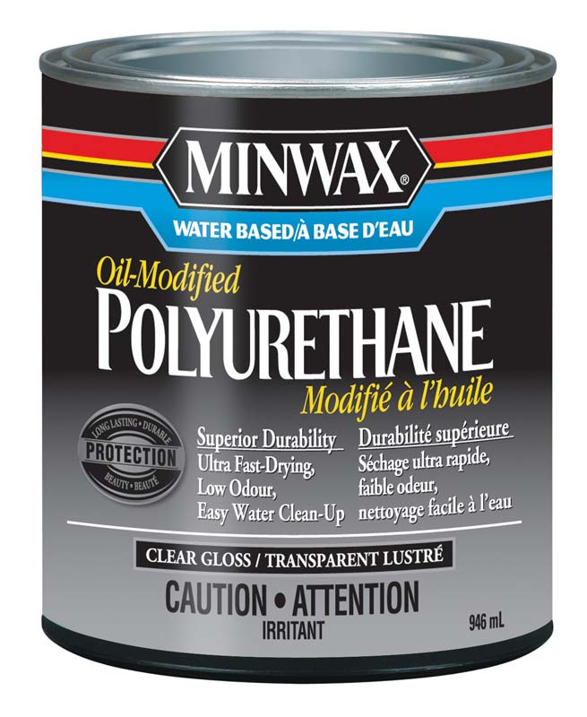 Minwax® Water Based Oil-Modified Polyurethane, Gloss, Clear, 946 mL ...